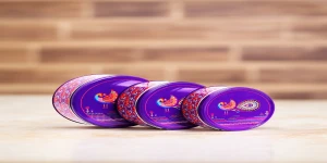 Round Floral Storage Tin Box Set Of 3